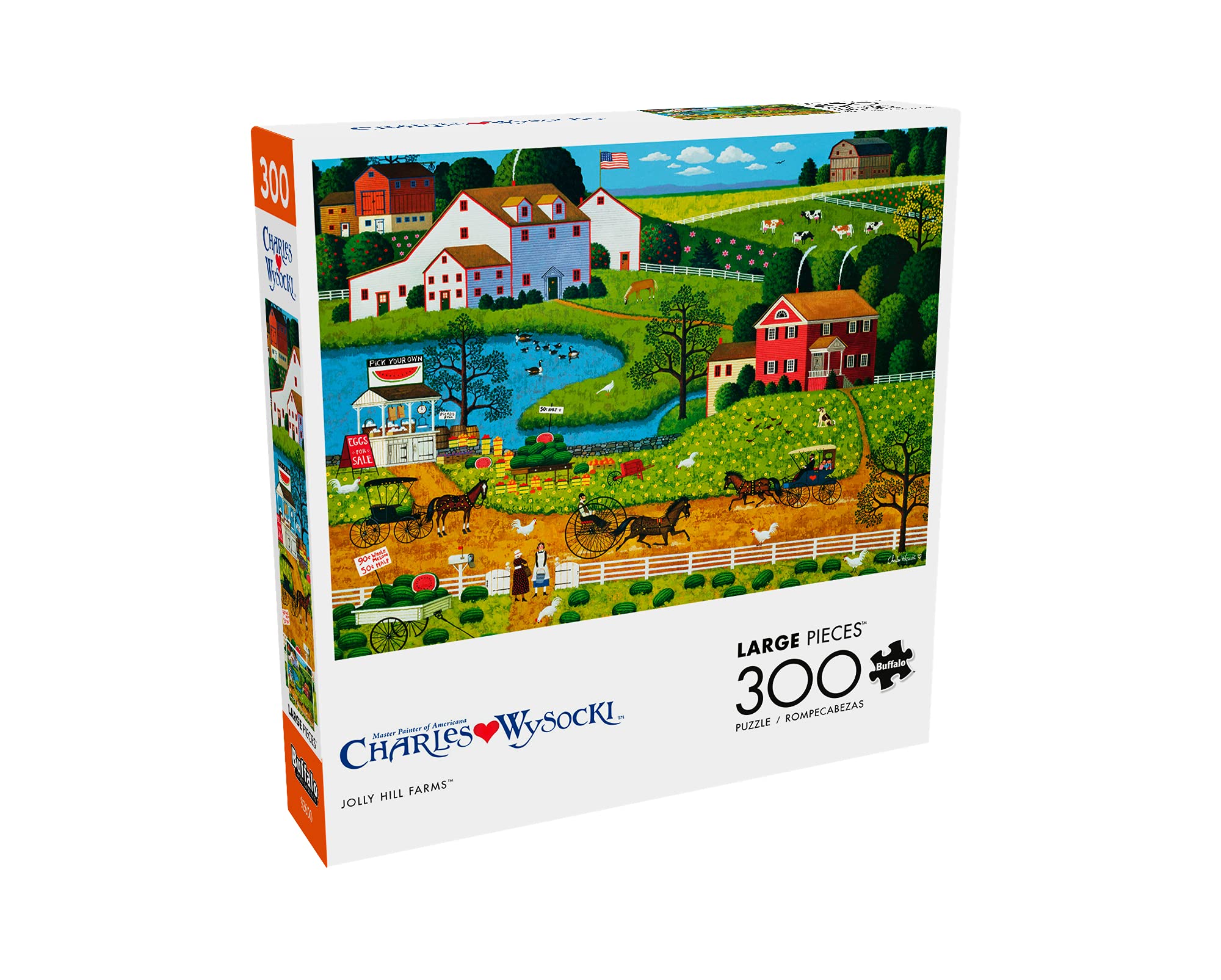 Buffalo Games - Charles Wysocki - Jolly Hill Farms - 300 Large Piece Jigsaw Puzzle