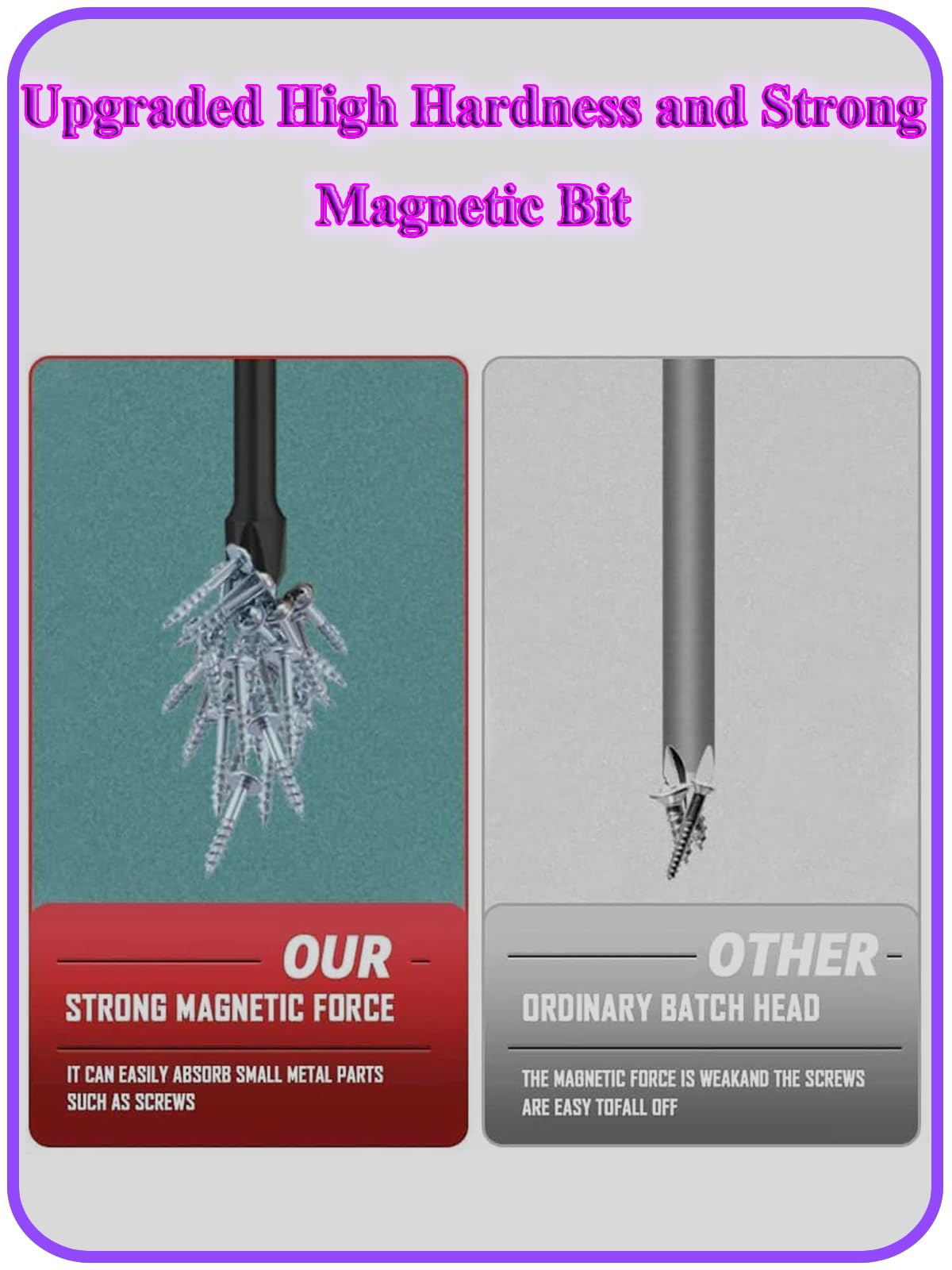 Magnetic Screwdriver Bits - D1 Anti-Slip And Shock-Proof Bits With Phillips Screwdriver Bits - Long Phillips Head Drill Bit - Upgraded High Hardness and Strong Magnetic Bit
