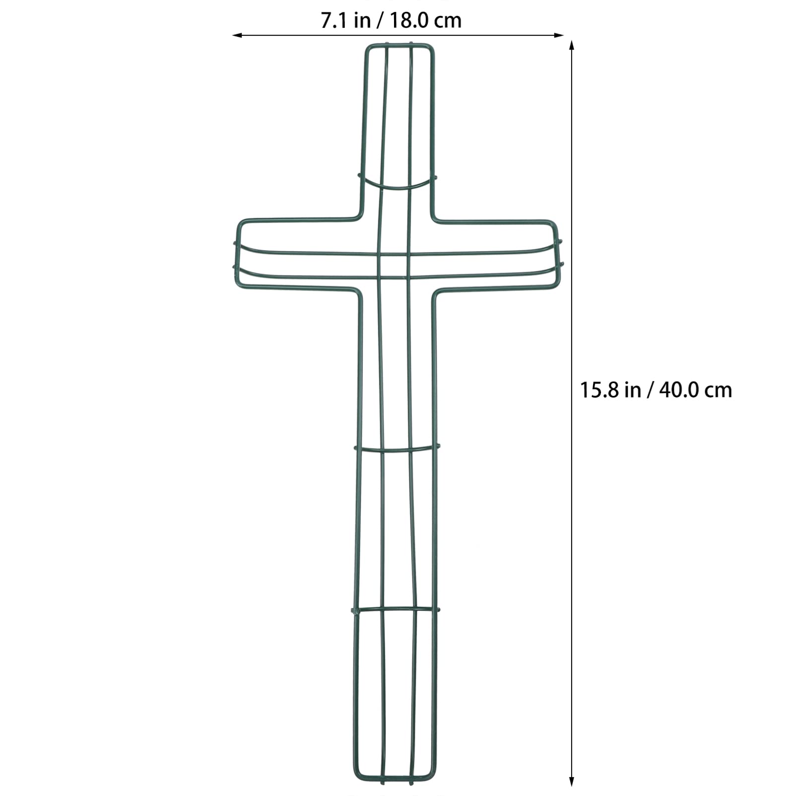 DOITOOL Cross Metal Wire Wreath Frame Set of 2 Easter Cross Wreaths for Front Door DIY Metal Wire Wreath Frames for Easter Day Garden Decorations (15. 7x7 Inch)