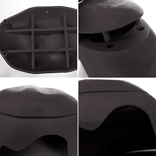 TINTON LIFE Reptile Hideouts Box with 2 Ceramic Sinks to Increase Humidity Terrarium Reptile Hide Habitat Humidify Cave for Turtle Lizard Tortoise Amphibians Snake, 9.8x5.9x5.9 Coffee