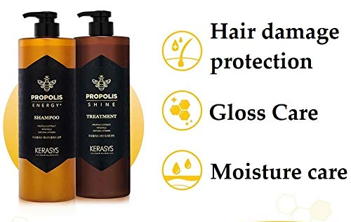 Kerasys Hair Clinic Propolis Shine & Healthy Hair Care Shampoo Propous Extract Minarals Natural Vitamin 1000ml / 35.3 Fl oz
