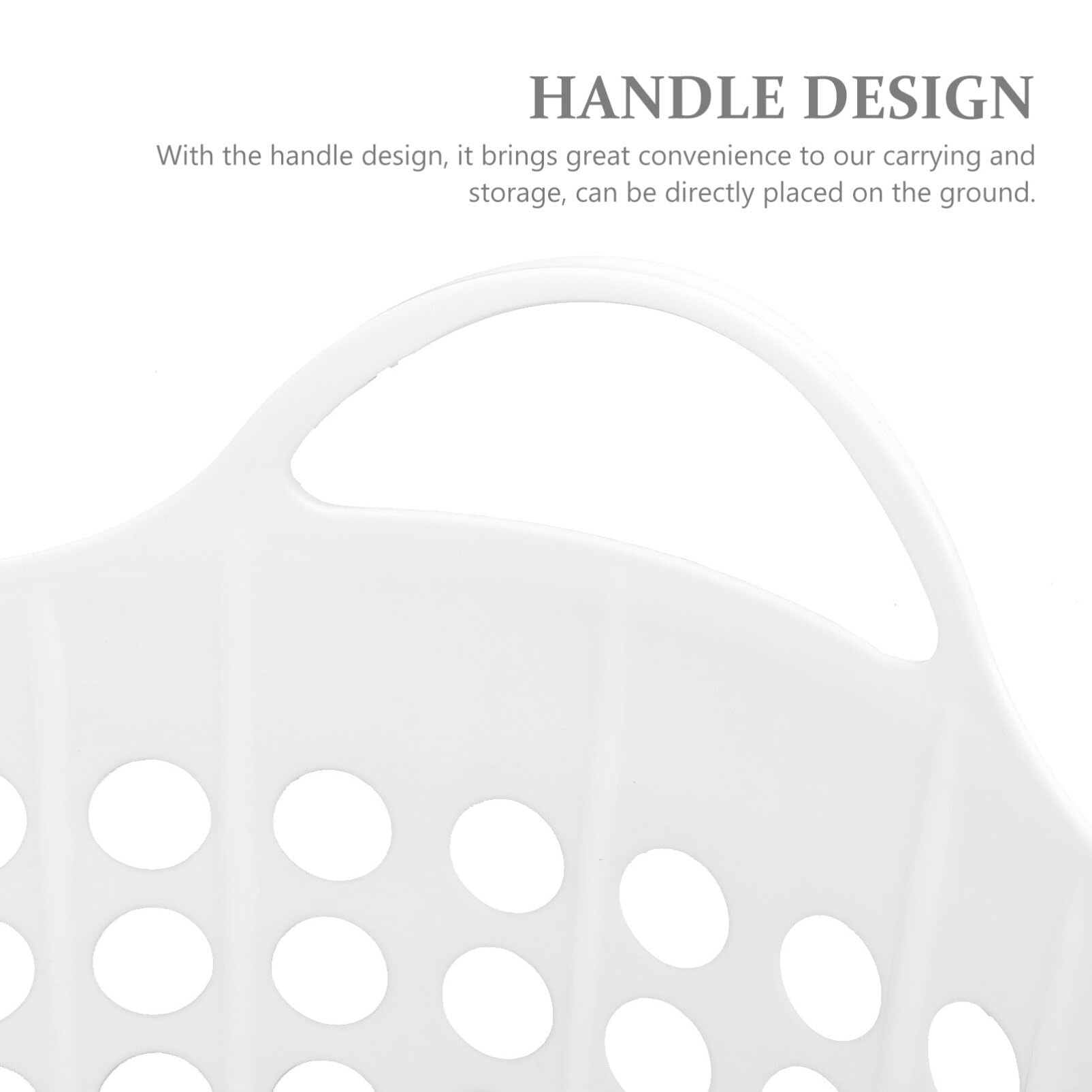 Amosfun Flexible Laundry Basket, Hollow Laundry Baskets With Handle Wide Mouth Hamper Plastic Dirty Clothes Storage Basket Toy Bin for Clothes Bedroom Storage, White 30L