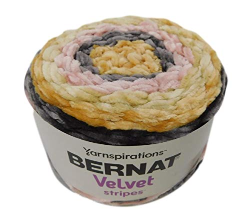 Bernat Velvet Stripes Yarn 10.5 Ounces 315 Yards (Morning Kiss)
