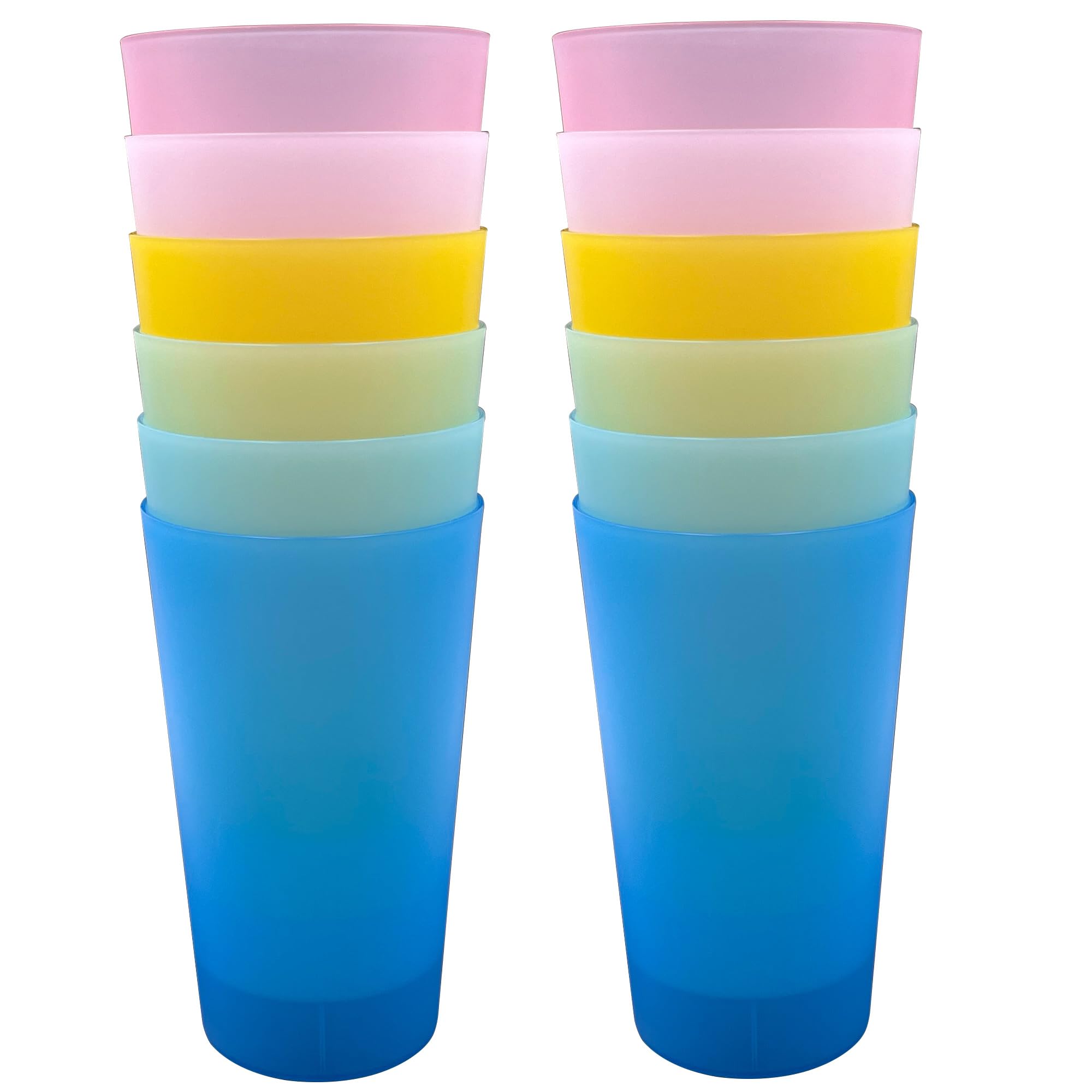 YUYUHUA Unbreakable Plastic Cups Reusable - 28 oz Plastic Tumblers set of 12, BPA-Free Dishwasher Safe & Lightweight Reusable Cups for Kitchen, Home, Office, Outdoor