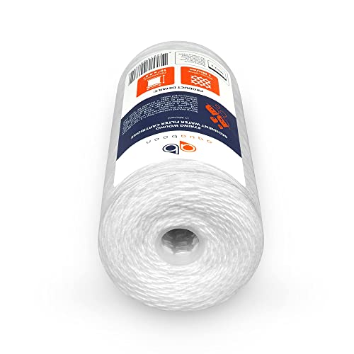 Aquaboon 1 Micron 10" x 4.5" String Wound Sediment Water Filter Cartridge | Whole House Sediment Filtration | Compatible with 84637, WPX5BB97P, PC10, 355214-45, 355215-45, WP10BB97P WP5BB97P 2-Pack