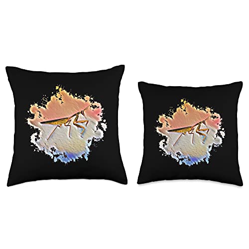 Mantis - Insects Men Women Kids Boys Girls Gift Mantis Throw Pillow, 16x16, Multicolor