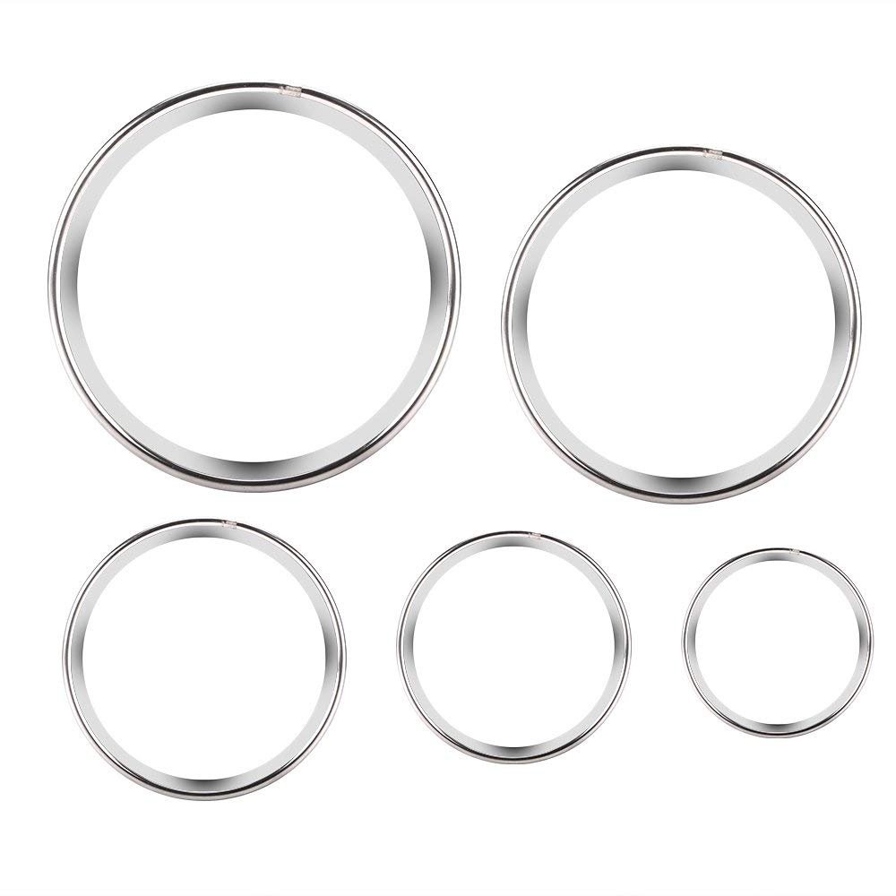 Antallcky Round Cookie Cutter Set-5 pcs Stainless Steel Circle Biscuit Molds Fondant Cake Cookie Cutter Set Pastry Heavy Duty Ring Mold-4,3.6,3.2,2.8,2.4in