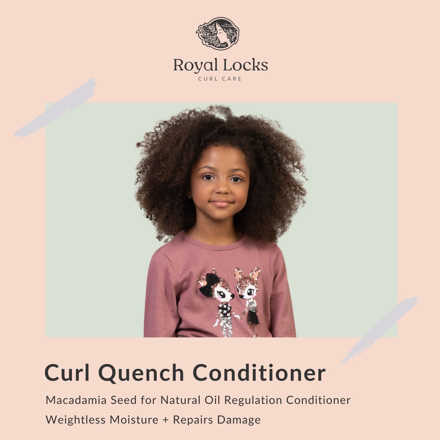 Royal Locks Curl Quench Conditioner - Curly Hair Conditioner with Argan Oil, Lightweight Moisture & Hydration (12 Fl Oz)