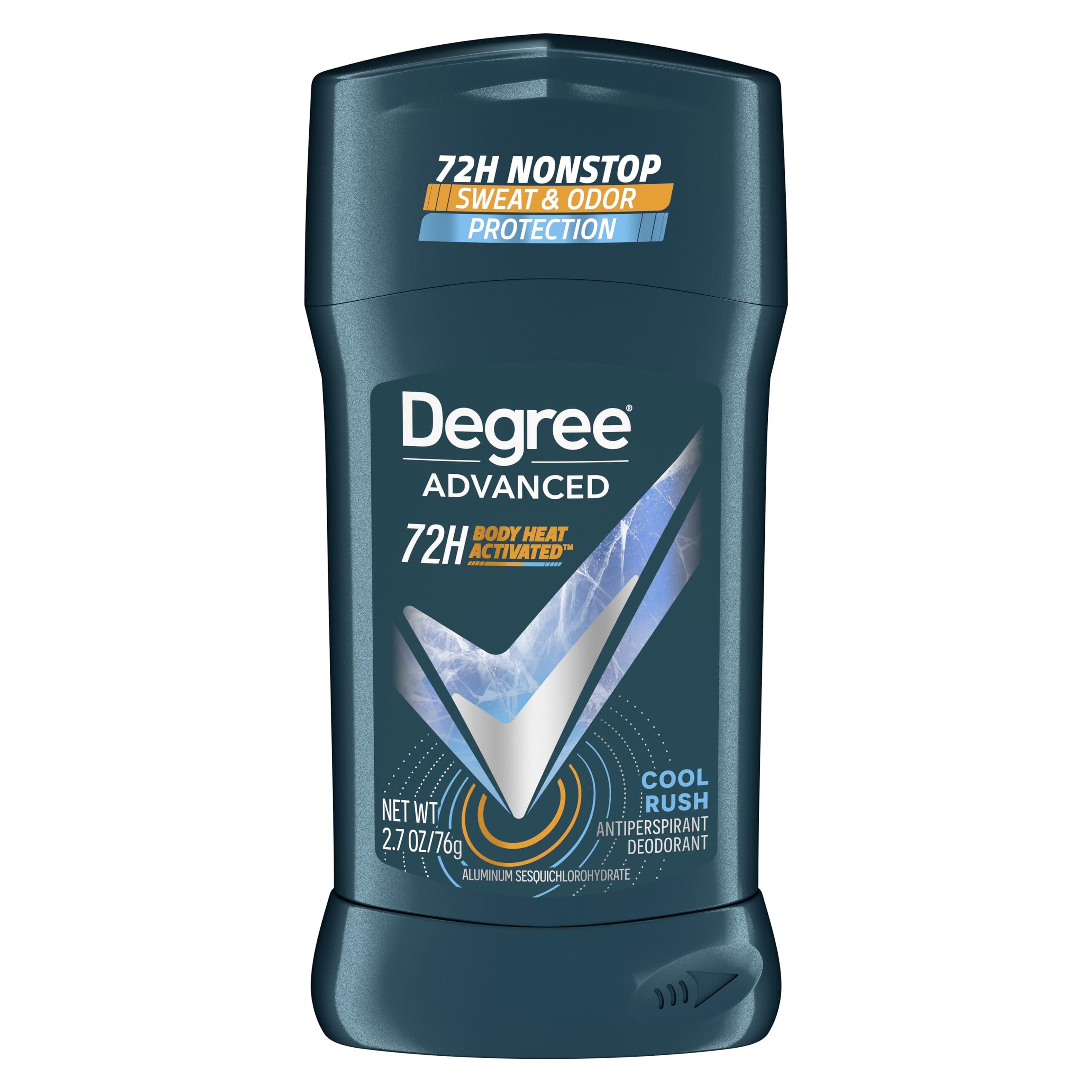 Degree Men Antiperspirant Deodorant Cool Rush 12 Count 72-Hour Sweat and Odor Protection Antiperspirant For Men With Body Heat Activated Technology 2.7 oz