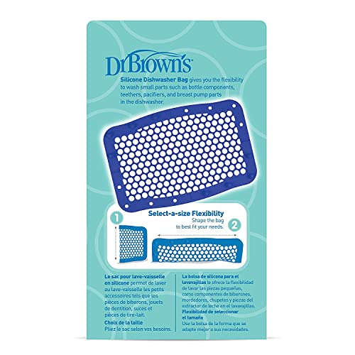 Dr. Brown's Baby Bottle Dishwasher Basket and 100% Silione Dishwasher Bag, for Standard Baby Bottle Parts, Pumps, Pacifiers and More