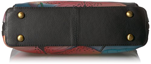 Anna by Anuschka Women's Genuine Leather Zip Around Cross Body | Medium Organizer with External Credit Card Pocket | Midnight Floral