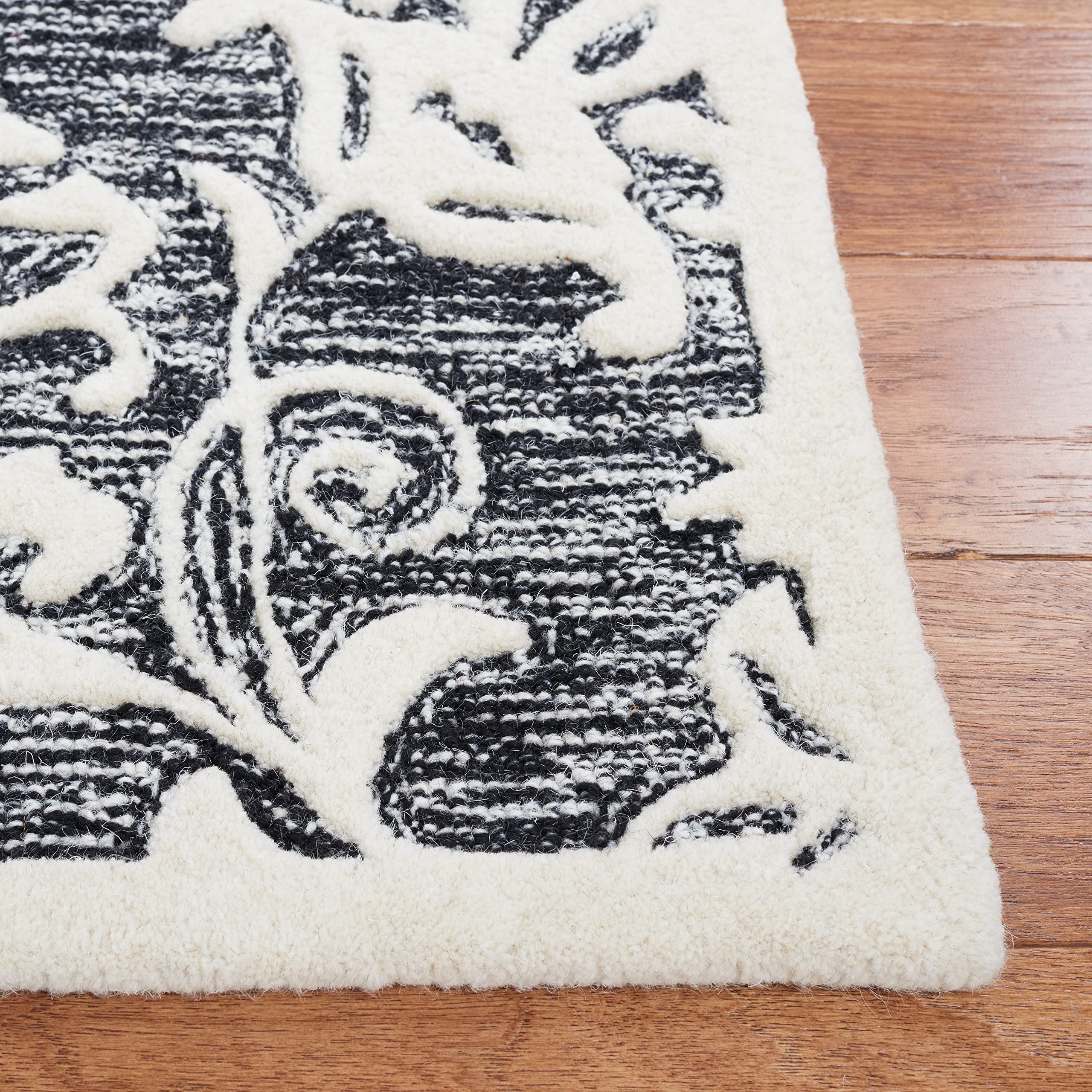 SAFAVIEH Metro Collection 6' Square PinkIvory MET853U Handmade Premium Wool Living Room Dining Bedroom Area Rug