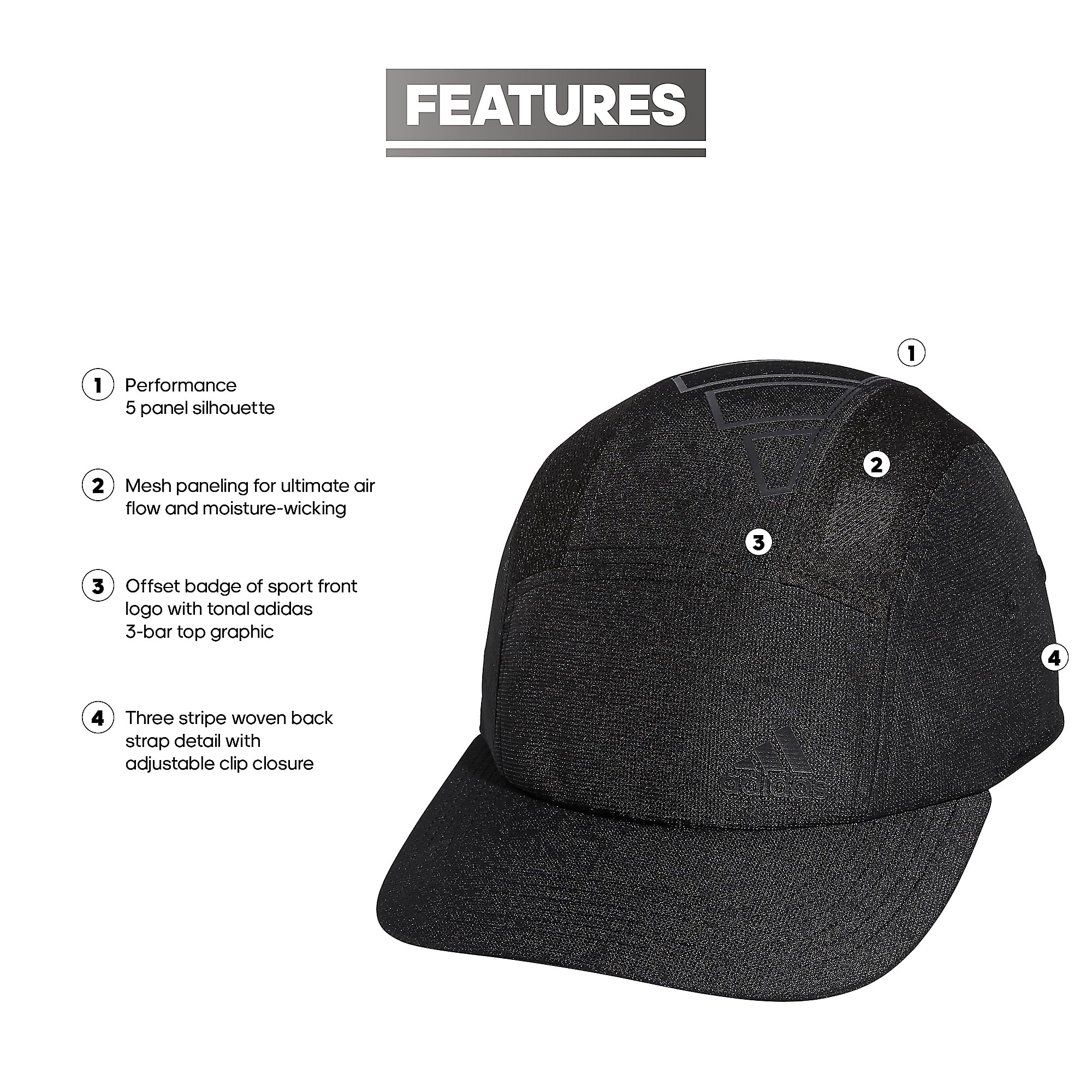 adidas mens Superlite Trainer Sport Performance Relaxed Adjustable baseball caps, Black/Carbon Grey, One Size US