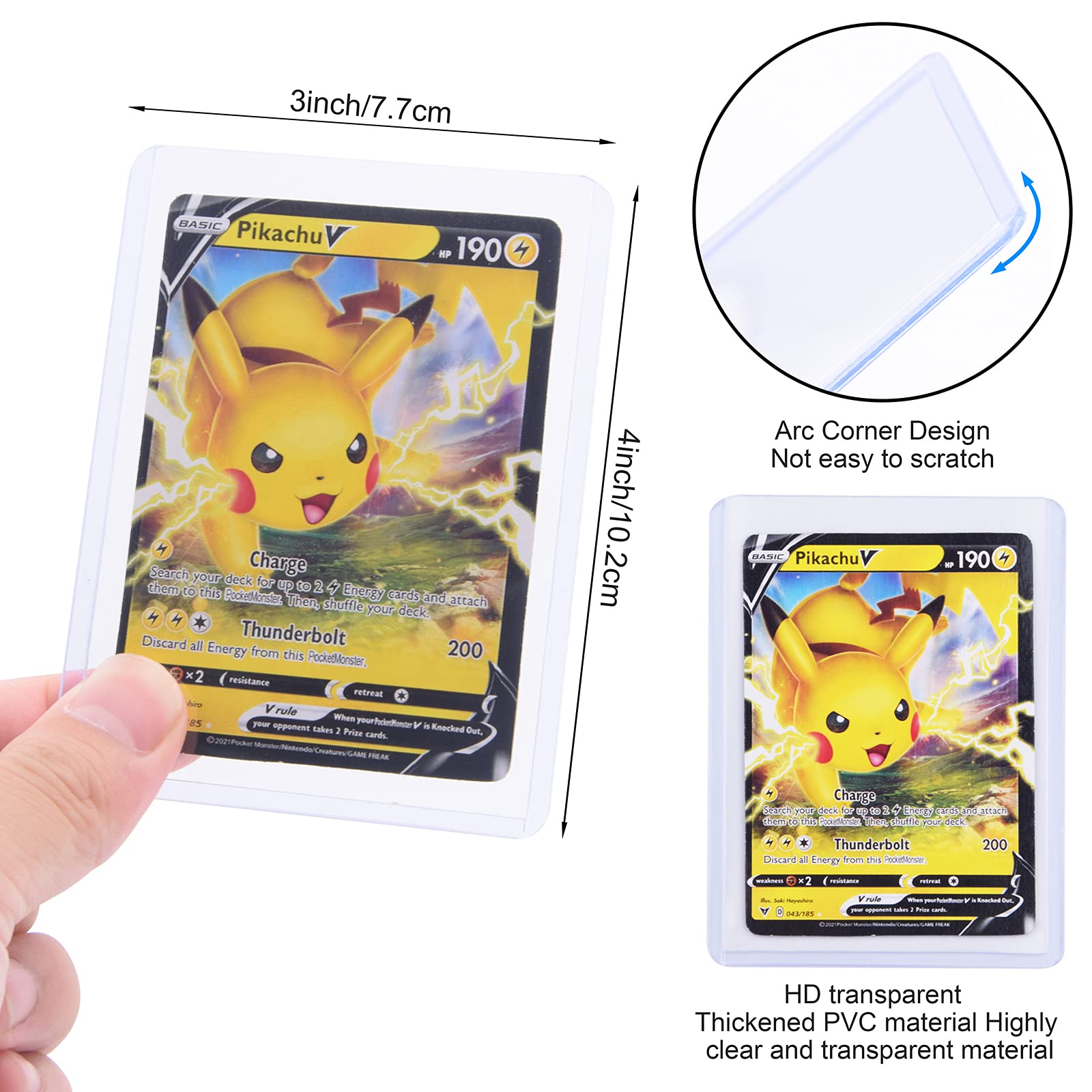 Cingfanlu 100 Pack 3" x 4" Toploaders Semi-Rigid Card, Penny Sleeves Bundle for Trading and Sports Cards, PSA BGS CSG SGC Baseball Plastic Card Photocard Protector,Standard Size Perfect for Grading