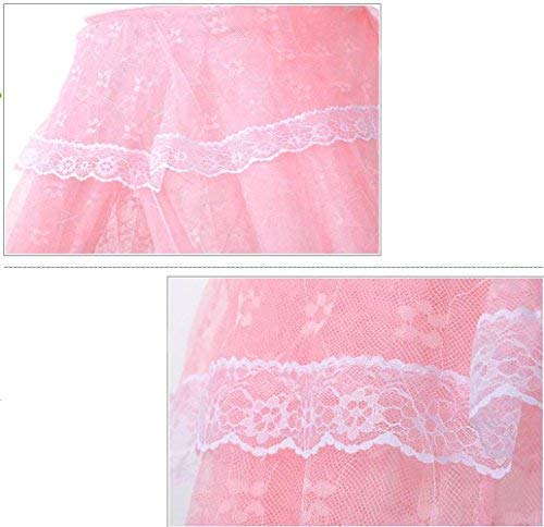 RuiHome Princess Dome Baby Mosquito Net Nursery Crib Bed Pink Canopy Mesh Insect Netting Without Stand