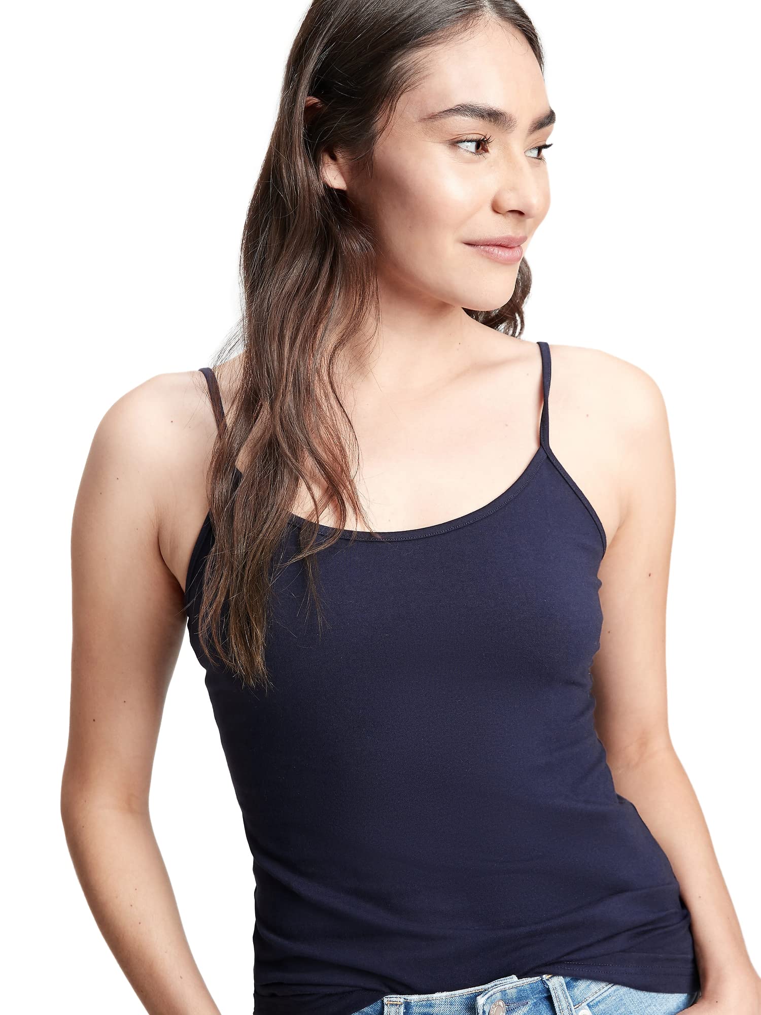 GAP Womens Fitted Top Cami Shirt, Navy Uniform, Medium US