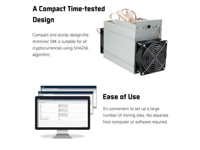 Antminer S9K 14TH/s Bitcoin Miner, 1190W Asic BTC Miner SHA-256 Algorithm Professional Bitcoin Mining Machine