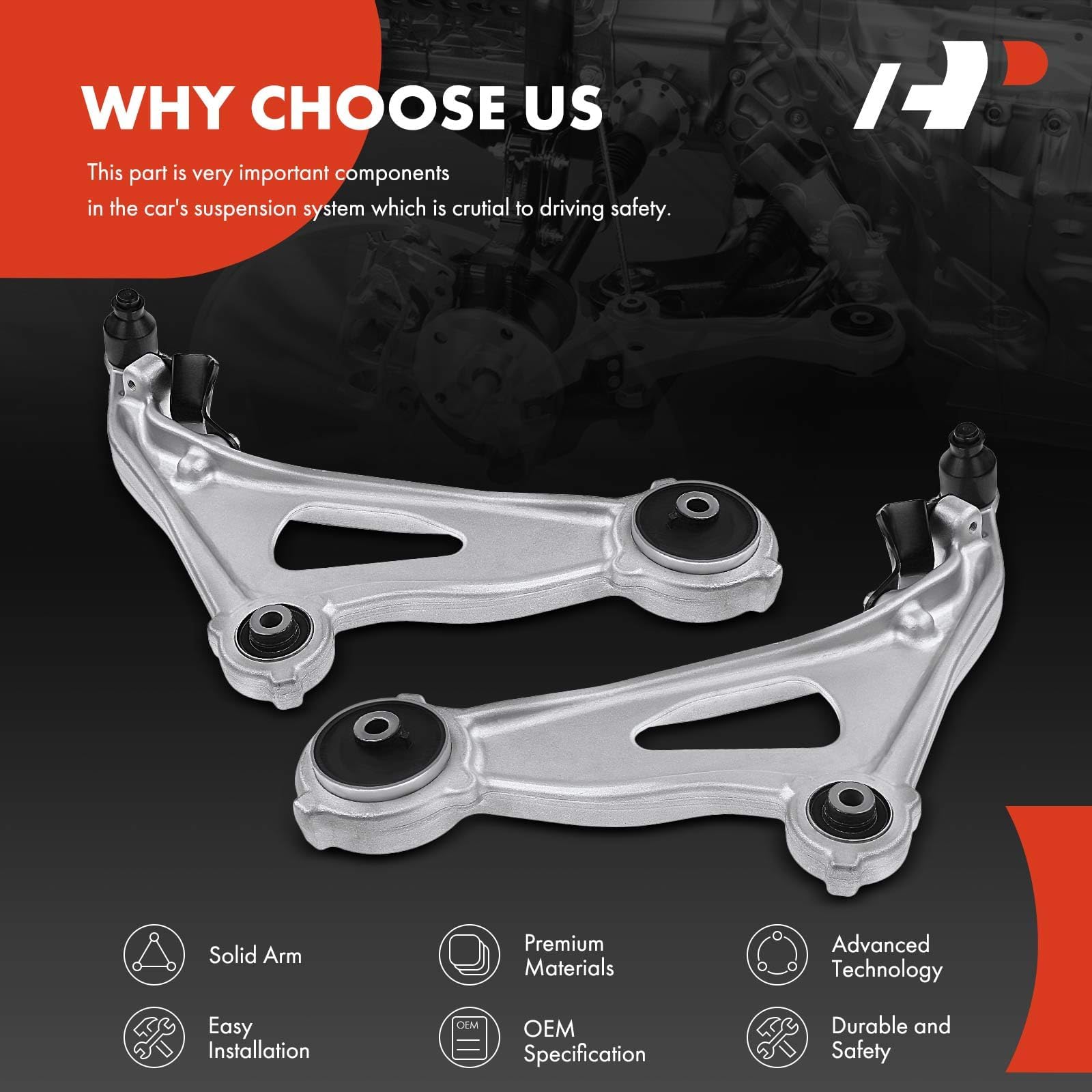 A-Premium 2 x Front Lower Control Arm Assembly, with Ball Joint & Bushing, Compatible with Nissan Pathfinder 2013-2020, Infiniti QX60 2014-2022, JX35 2013, Replace # K623063 K623064
