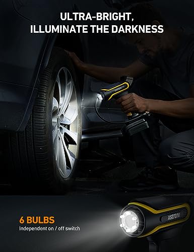 AstroAI Tire Inflator Air Compressor Cordless with 20V Rechargeable Li-ion Battery 150 PSI Portable Handheld Air Pump with 12 V Car Power Adapter for Cars Motorcycles LS40791(C1)