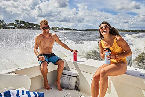 Hydro Flask Water Bottle - Stainless Steel & Vacuum Insulated - Wide Mouth with Leak Proof Flex Cap - 40 oz, White