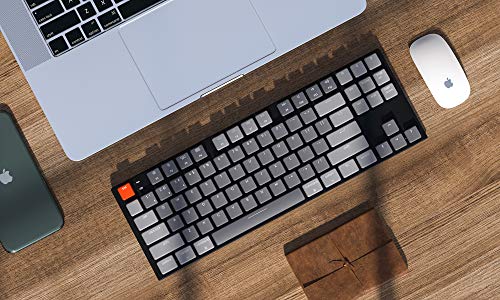 Keychron K13 87 Key Ultra-Slim Wireless Bluetooth/USB Wired TKL Tenkeyless Mechanical Gaming Keyboard, RGB LED Backlit Low Profile Blue Switches for Mac Windows, N-Key Rollover, Version 5
