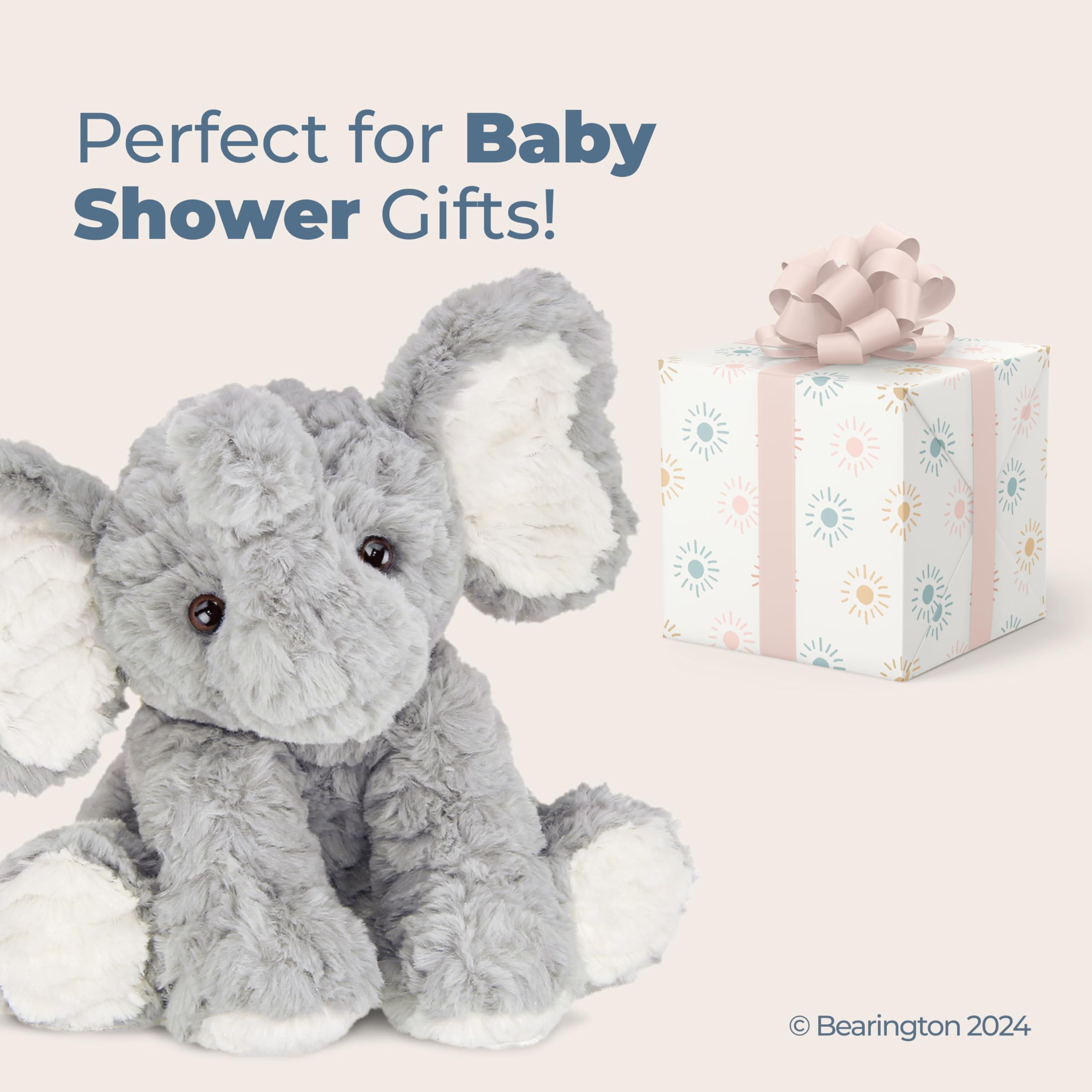 Bearington Collection Dinky The Elephant 11 Inch Stuffed Elephant - Stuffed Animal - Plush Elephant