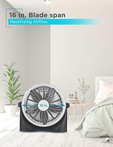BLACK+DECKER Floor Fan for Home, Garage, Bedroom, or Office, Cooling Fan for Floor with 3 Fan Settings, Quiet Floor Fan with Adjustable Tilt Angle and Sturdy Base