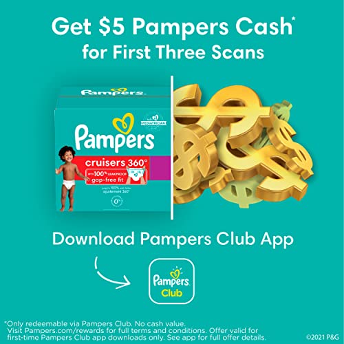 Diapers Size 3, 168 Count - Pampers Pull On Cruisers 360° Fit Disposable Baby Diapers with Stretchy Waistband, (Packaging & Prints May Vary)