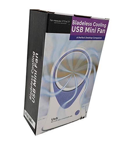 Bladeless Mini Cooling Fan Dual-Powered USB or Battery Operated | Desktop Fan for Cooling Breeze