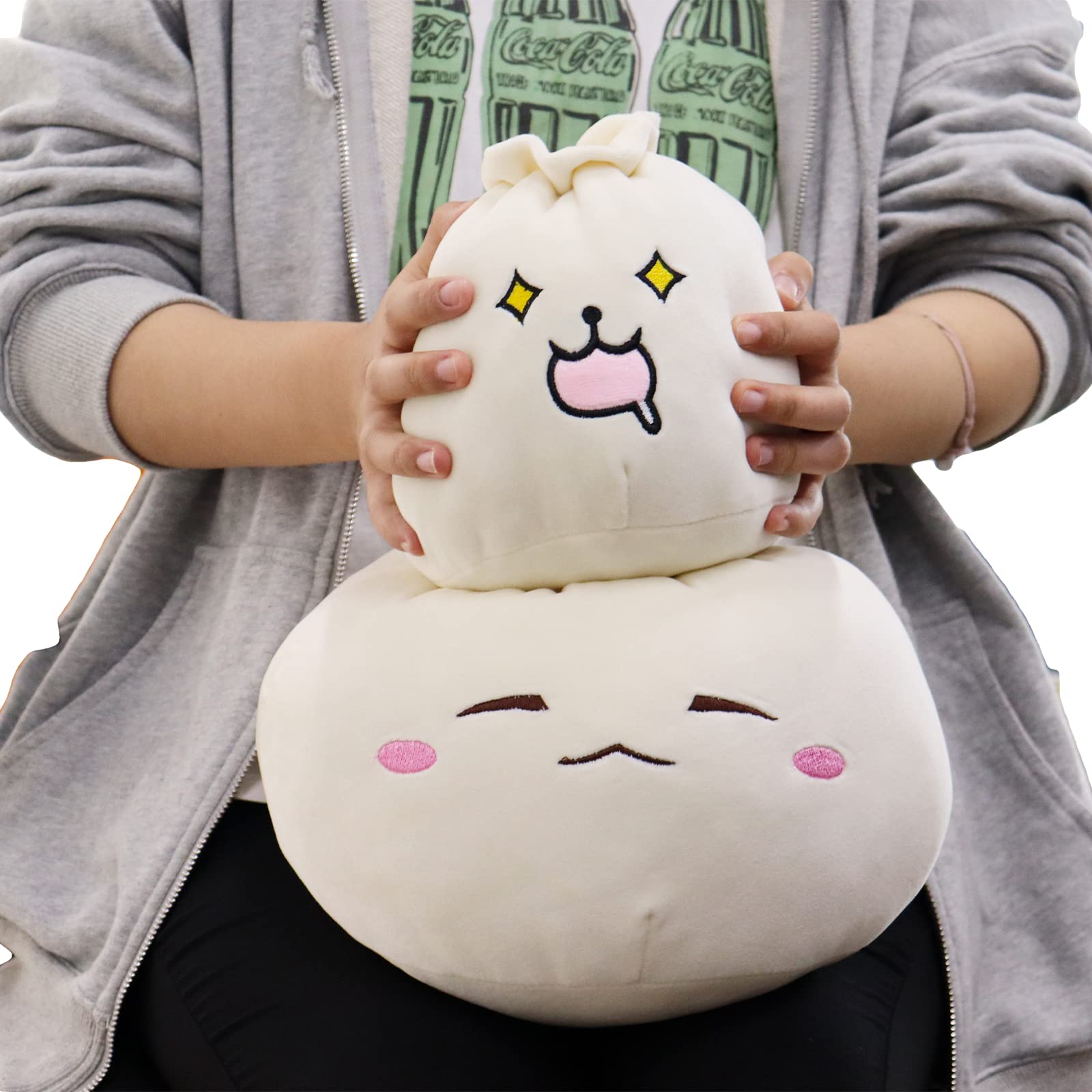 Hotiego Dumpling Plush Food Soup Dumpling Plushie Cute Buns Dumpling Stuffed Plush Pillow Simulation Squeezing Soft Toy for Sleeping Birthday Home Decoration 9.8"…