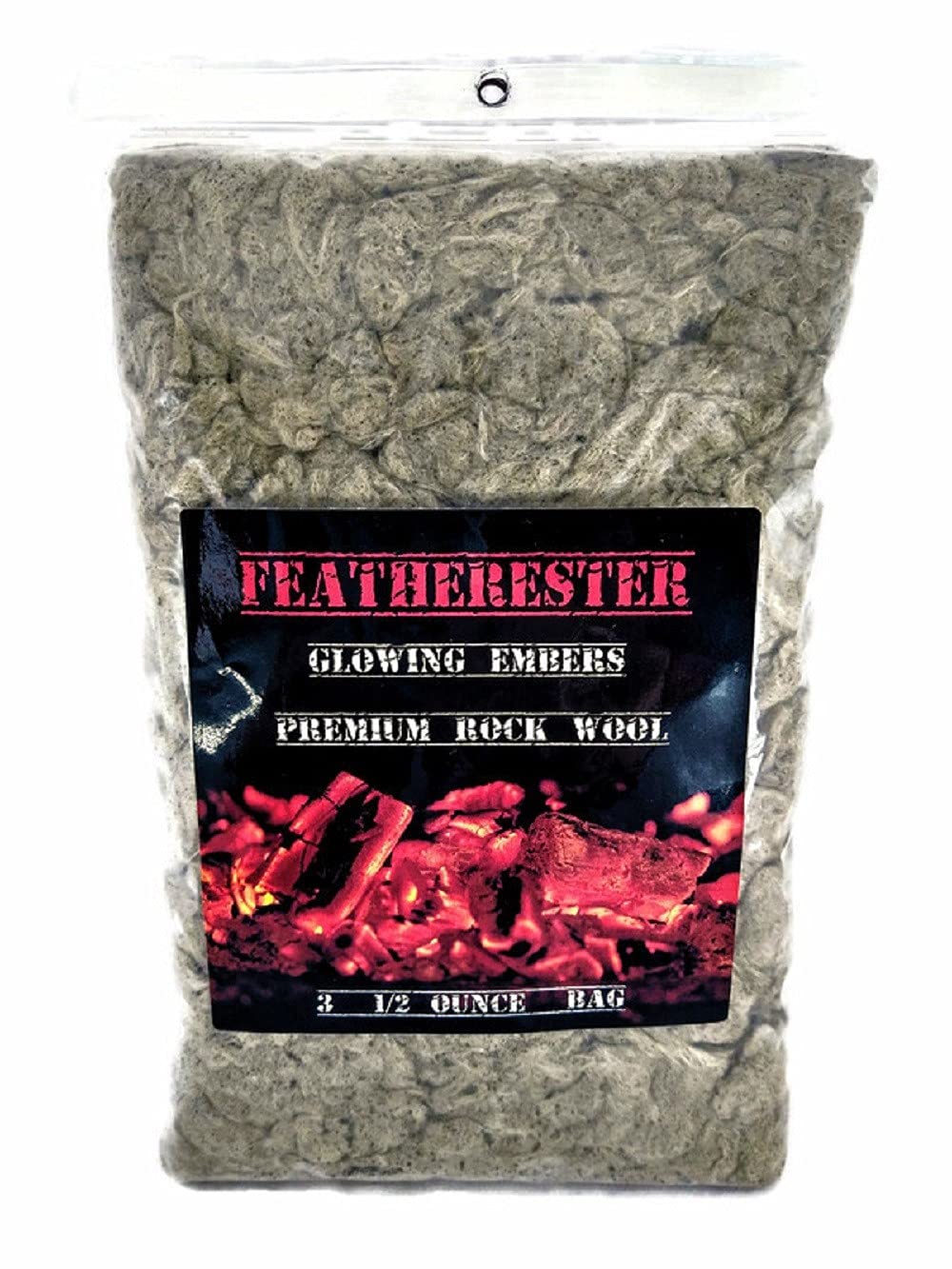 Gas Fireplace Logs ~ Glowing Ember's ~ Premium Rock Wool ~ 3 1/2 Ounces ~ Convenient Storage Hanging Hole ~ Vented Natural Gas Or Liquid Propane Fuels Friendly