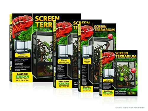 Exo Terra Screen Terrarium, Aluminum Screen Reptile Habitat, Small Tall