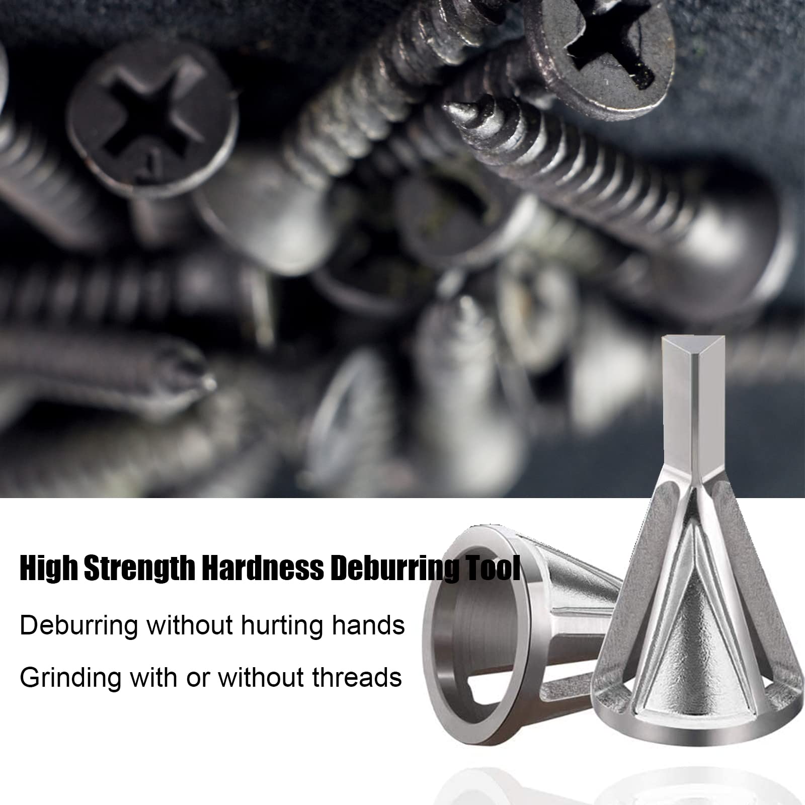 AIYOO 2 Pack Deburring External Chamfering Tool Deburring Tool for Metal High Speed Stainless Steel Bolt Deburring Tool Quickly Repairs Damaged Metal Drill Bit Triangle Shank