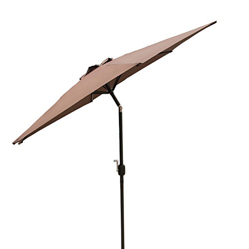 Bestmart INC New Outdoor Patio Garden Sun Proof Patio Umbrella Yard Beach with Crank Tilt 100% Polyester Fabric (8FT Tan)