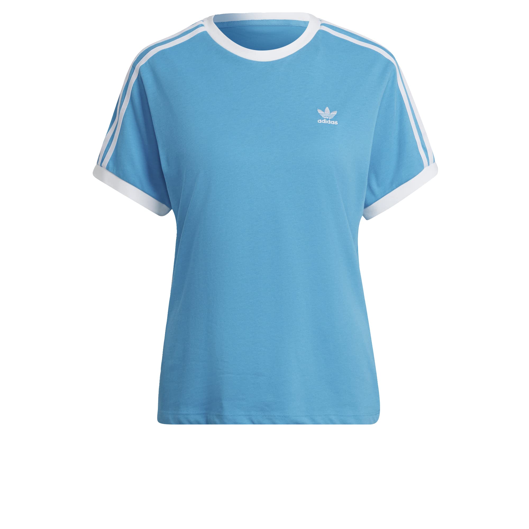 adidas Originals Women's 3-Stripes Tee, Sky Rush, Large