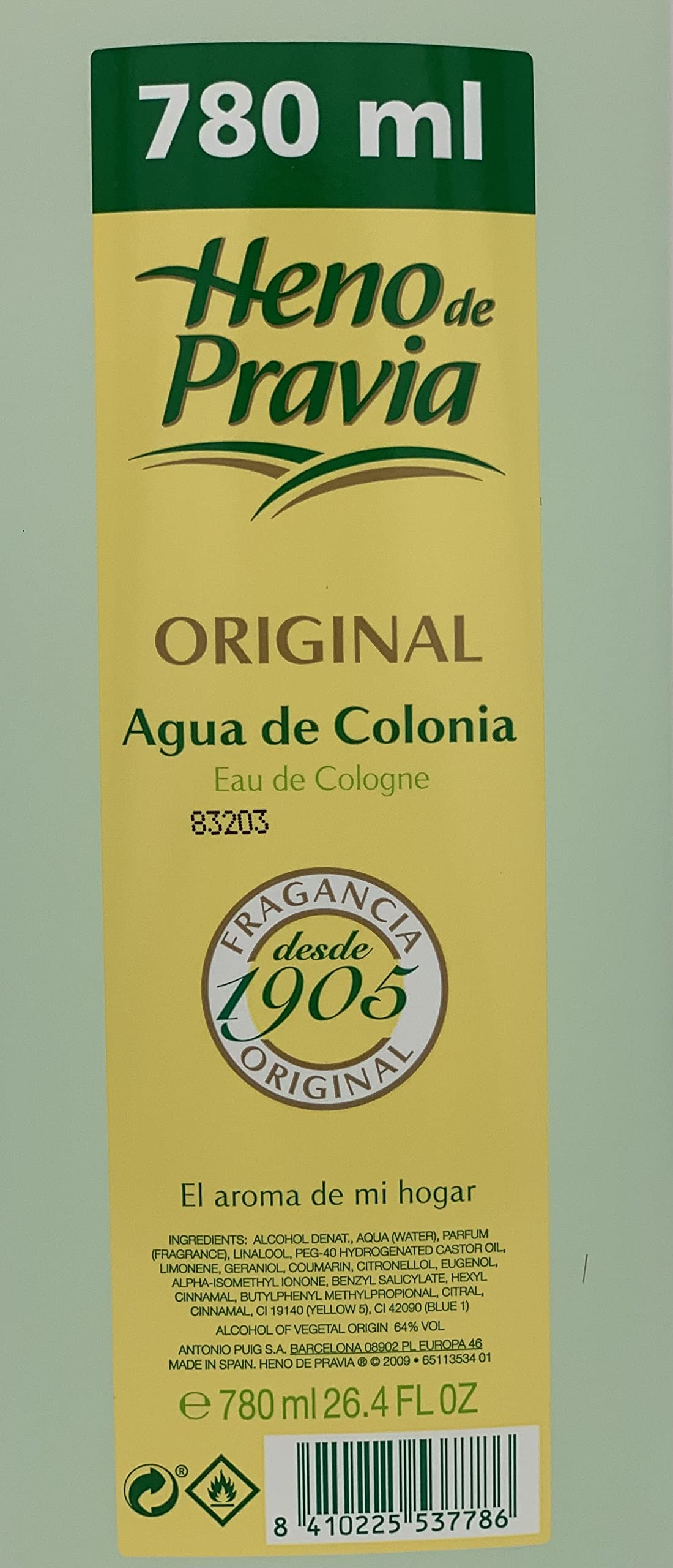 Heno De Pravia Original Agua De Colonia 26.4 fl oz (Pack of 2)
