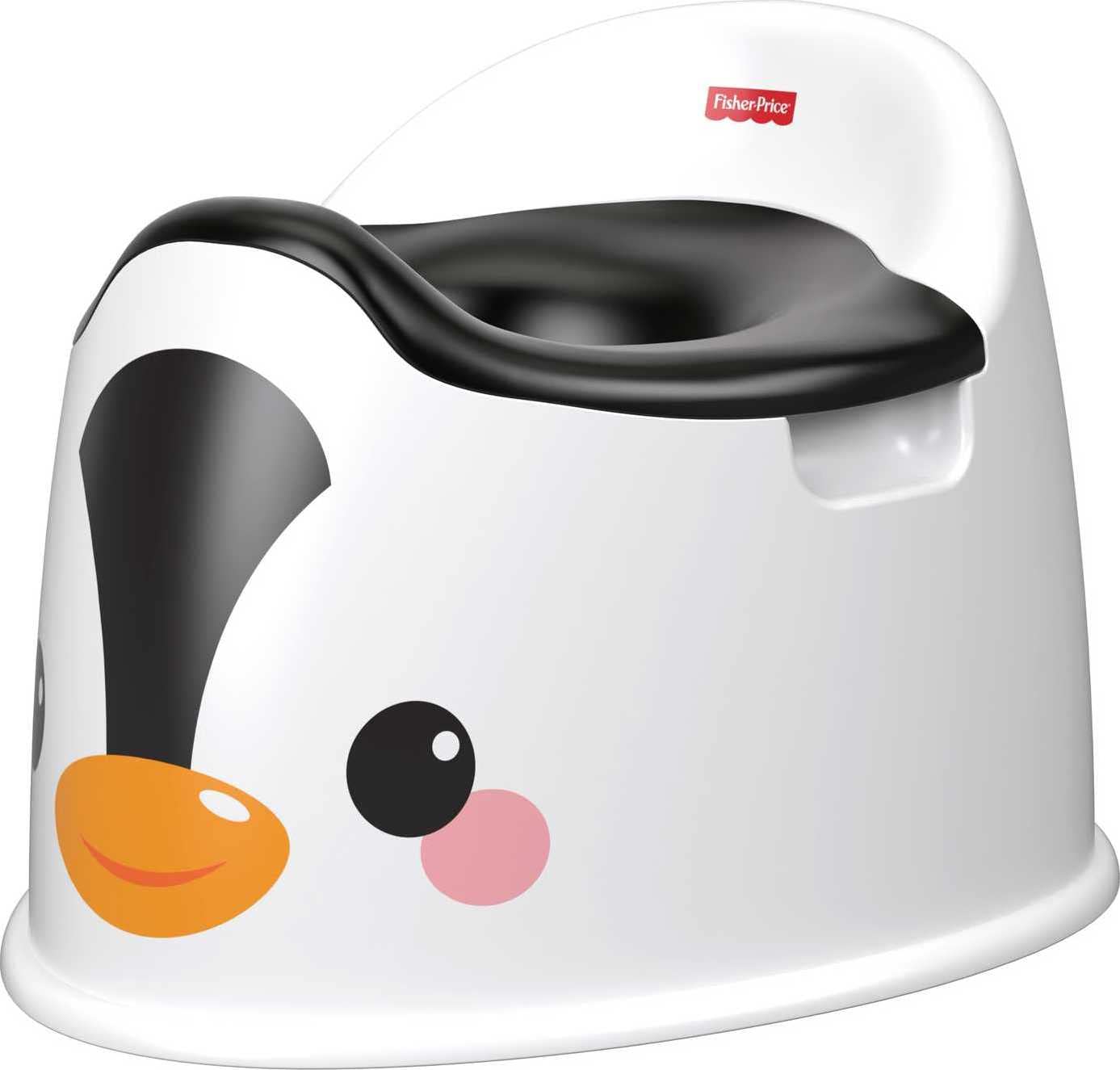 Fisher-Price Toddler Toilet Penguin Potty Training Seat, Portable Chair with Handles for Kids and Removable Bowl