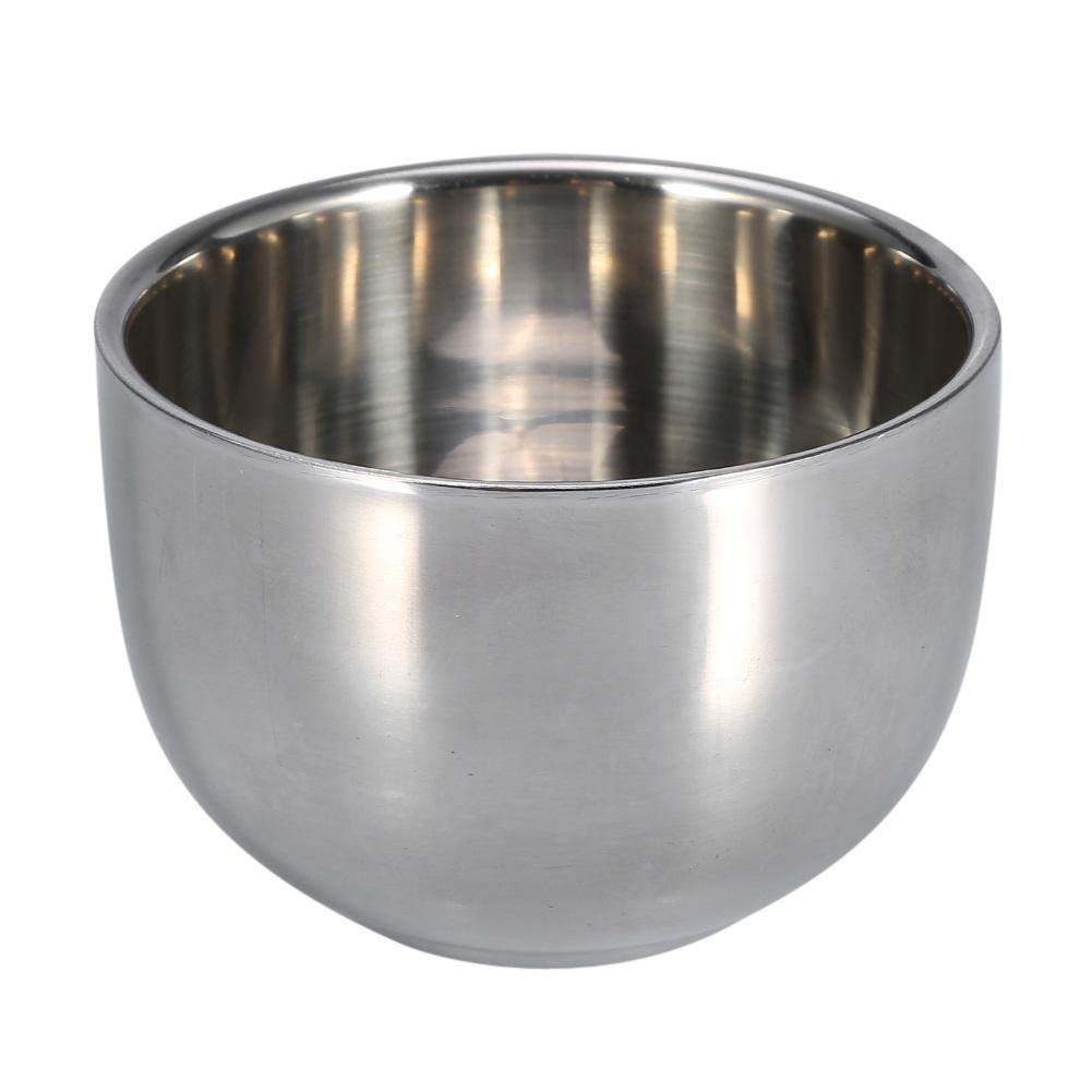 Shaving Bowl Stainless Steel, 2 in 1 Men's Shave Cup with Stand Holder Set for Safety Brush Bowl Grooming Tool Male Face Beard Cleaning