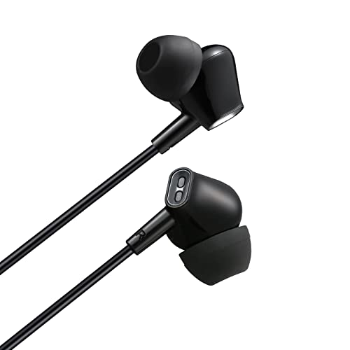 Aylaa Wired Earbuds Headphones with Microphone Noise Isolating Stereo Bass in-Ear Earphones – for Smartphones, Tablets, Schools, Ipads, Multiuse - 3.5mm Plug in Audio Jack - Black