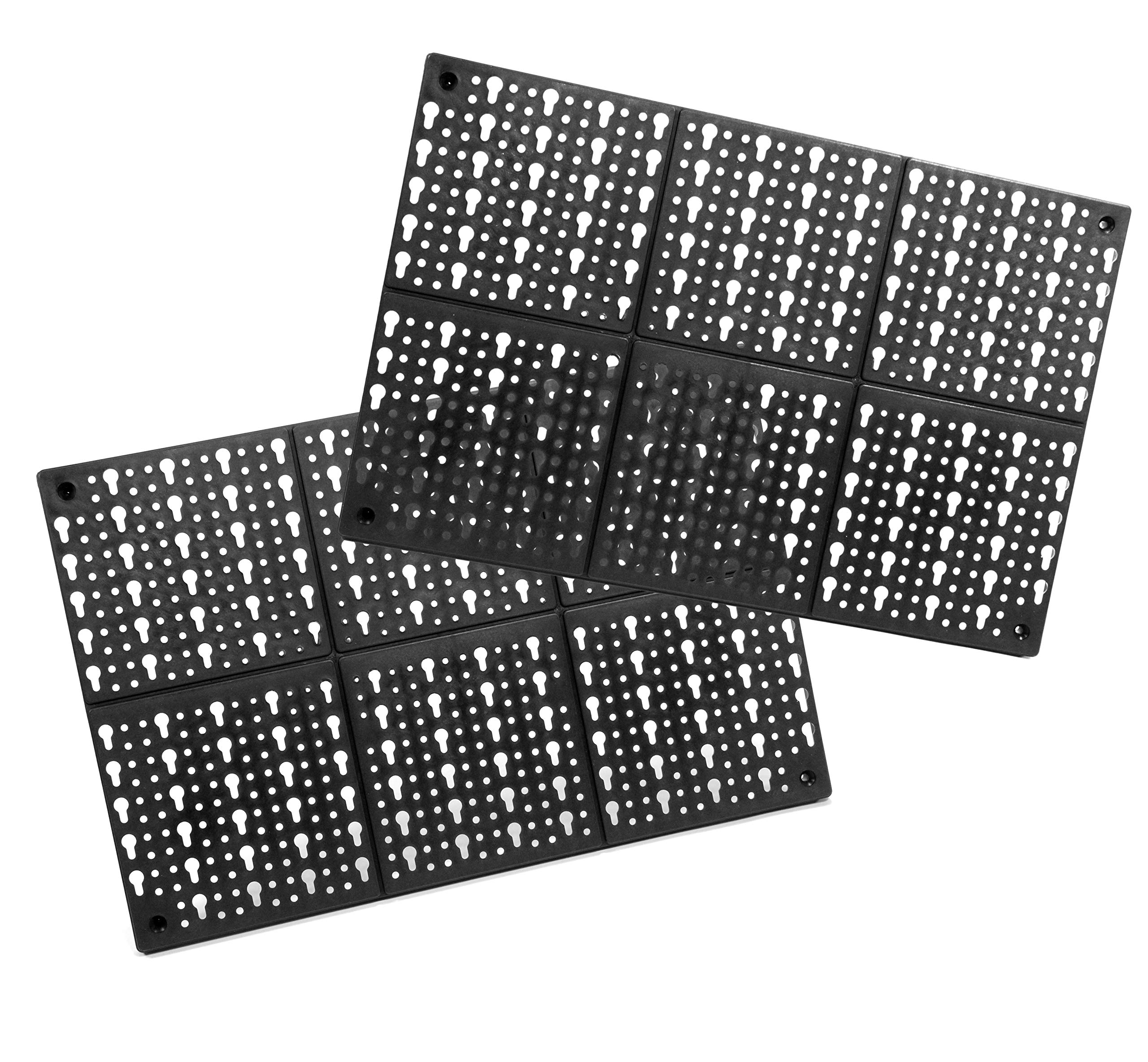 VViViD 27 pcs ABS Plastic 39" x 10.5" Wall-Mounted DIY Tool Organizer Pegboard and Tray Set 50lb Capacity.