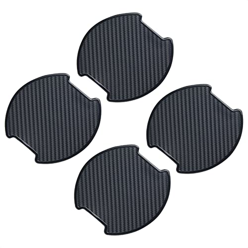 TANGSEN 4Pcs Universal 3D Carbon Fiber Texture Car Door Handle Paint Scratch Protector Non-Marking TPU Personalize Protective Pad Sticker