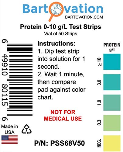 Residual Protein Food Test Strips, 0-10 g/L [Vial of 50 Strips]