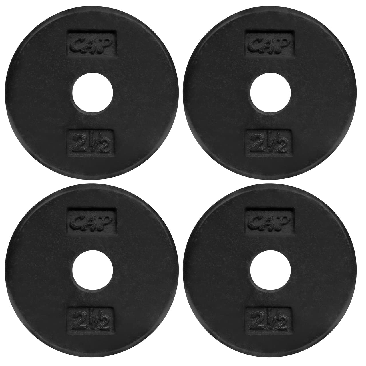 CAPHAUS Black Standard Solid Cast Iron Weight Plates 1-inch Center Hole for Standard Barbell & Dumbbell Handles Size available in 1.25/2.5/5/7.5/10/12.5/25 & 50 LB Multiple Options