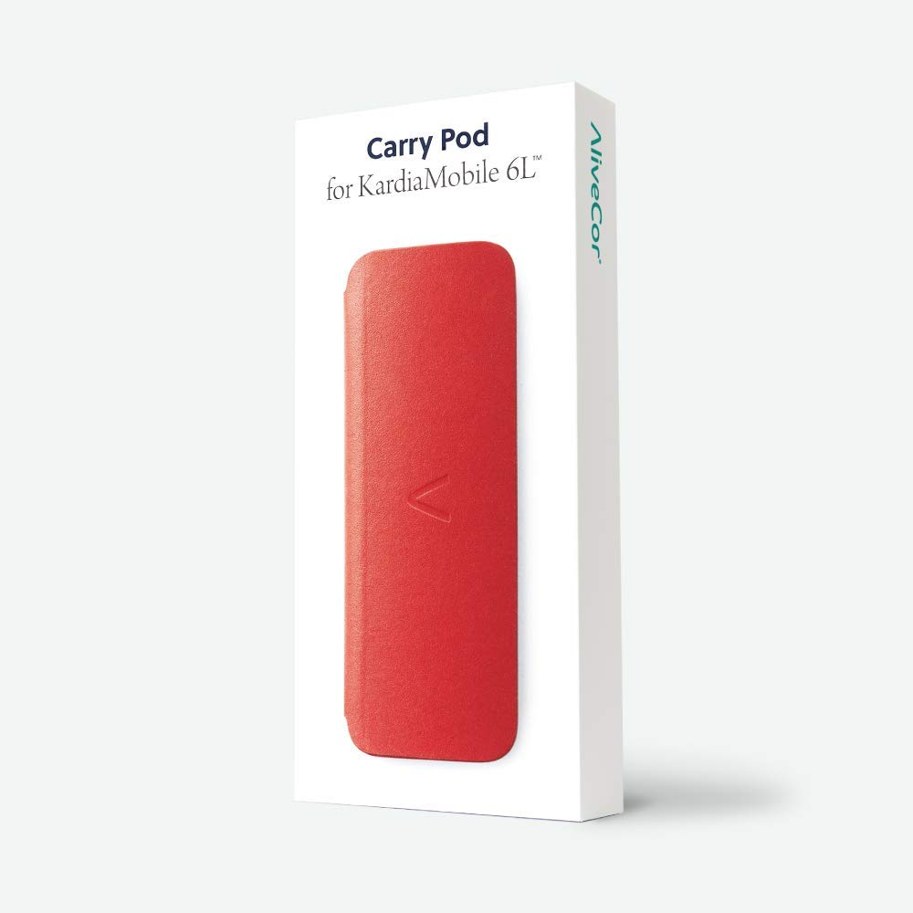 AliveCor® KardiaMobile 6L Soft Crafted Leather Carry Pod Carrying Case | Travel Case Features Magnetic Closure to Keep Kardia Device Safe On-the-Go | Fits in Pocket or Purse - Red