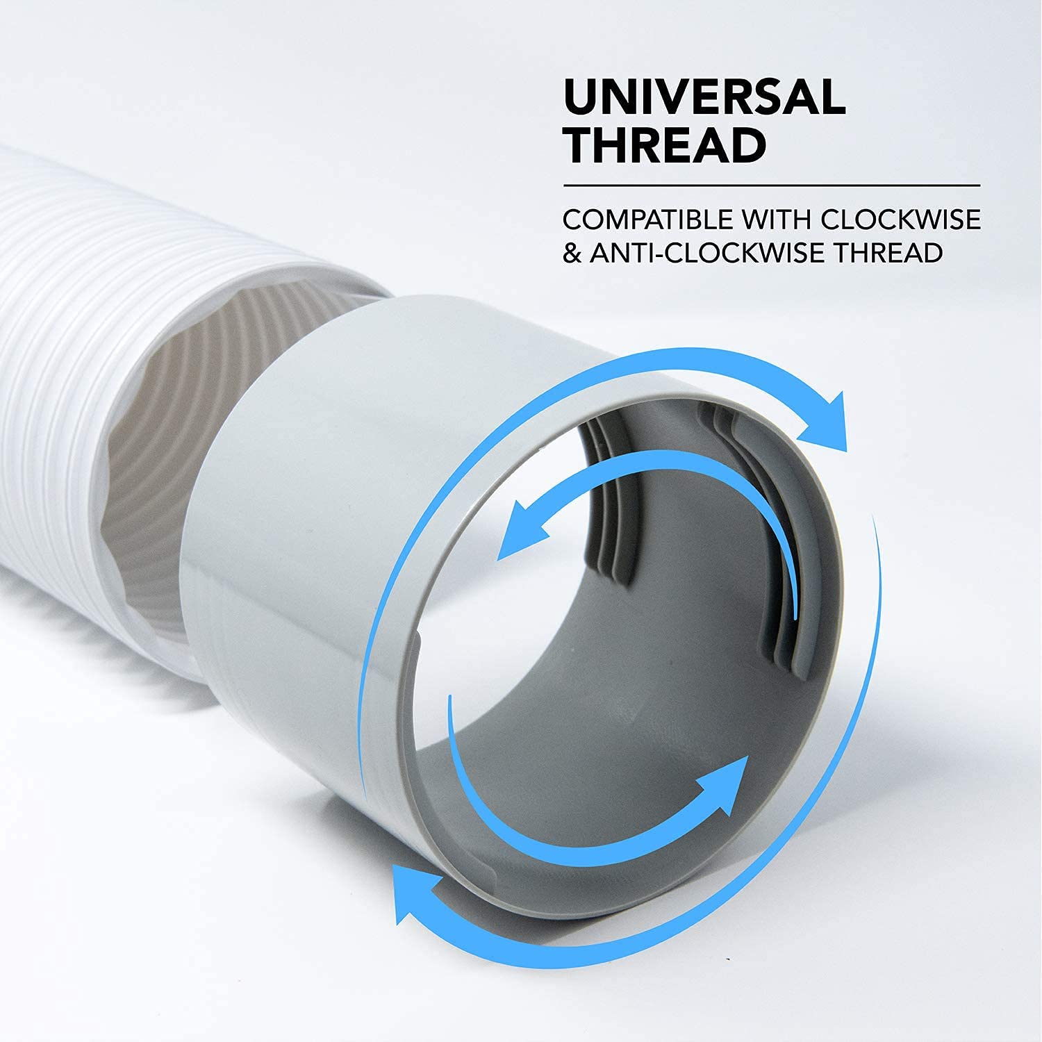 Capuca Portable Air Conditioner Exhaust Hose Extender Extension, Mobile AC Vent Coupler,Clockwise Counterclockwise Bi-Direction Thread Universal Compatible with Exhaust Hose with 5.1 Inch Diameter