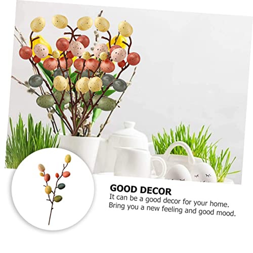 Abaodam 5 Egg Decoration Easter Flower Arrangement Egg Easter Egg Tree Branch DIY Crafts Egg Easter Picks with Pastel Easter Eggs Easter Egg Garland Easter Flowers Indoor Foam Forsythia