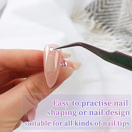 BQAN 2 Set Nail Holder for Painting Nails, Aurora Acrylic Nail Stand for Press on / Fake Nail Tips Training / Nails Display with 96 Pcs Reusable Adhesive Putty