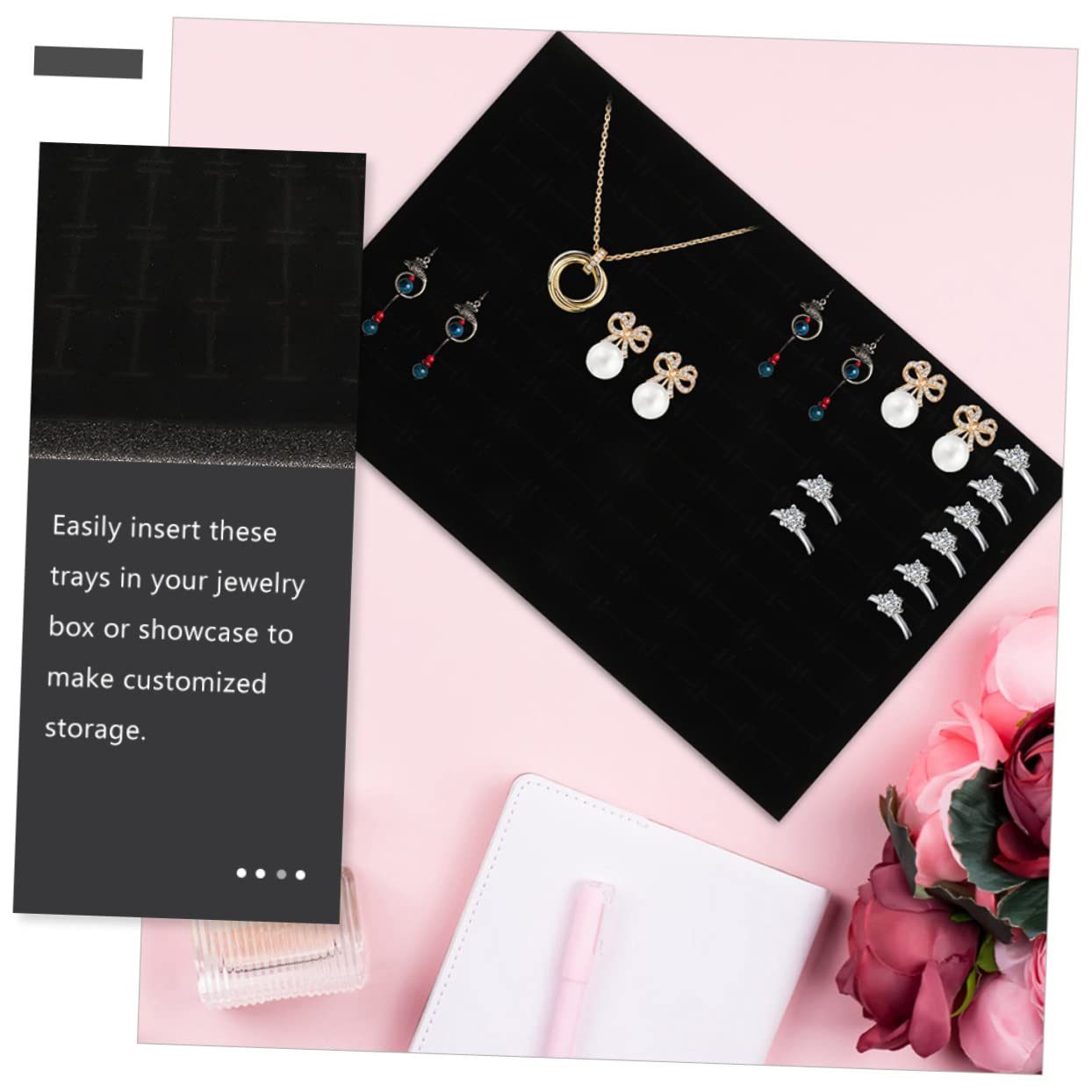 Abaodam 6 Pcs Jewelry Box Ring Insert Display Jewelry Supplies Ring Displays for Selling Earrings Insert Ear Stud Pad Jewelry Display Pads Ring Case Hair Accessories Sponge Travel Necklace