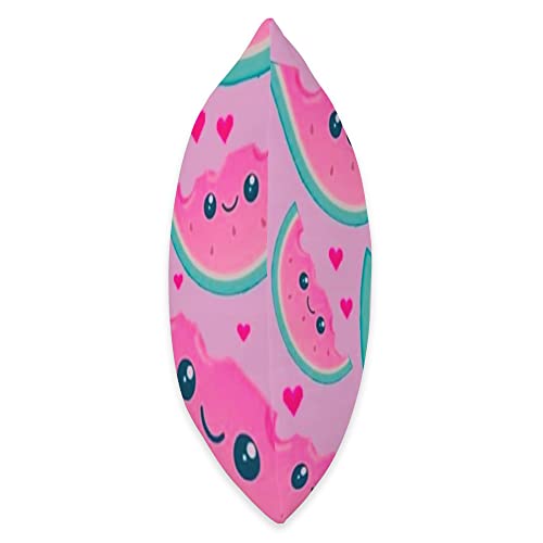 Cute Kawaii Watermelon Faces Aesthetic Fruit Pink Cartoons Throw Pillow, 18x18, Multicolor