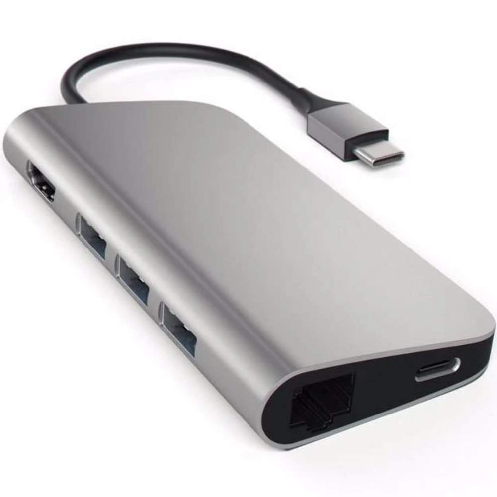 Satechi USB C Hub Multiport Adapter, USB C Docking Station with 4K HDMI, 60W USB C PD Charging, 3 USB-A, Ethernet, Micro/SD Card Readers, for MacBook Pro/Air M1 M2 M3, Windows - Space Gray